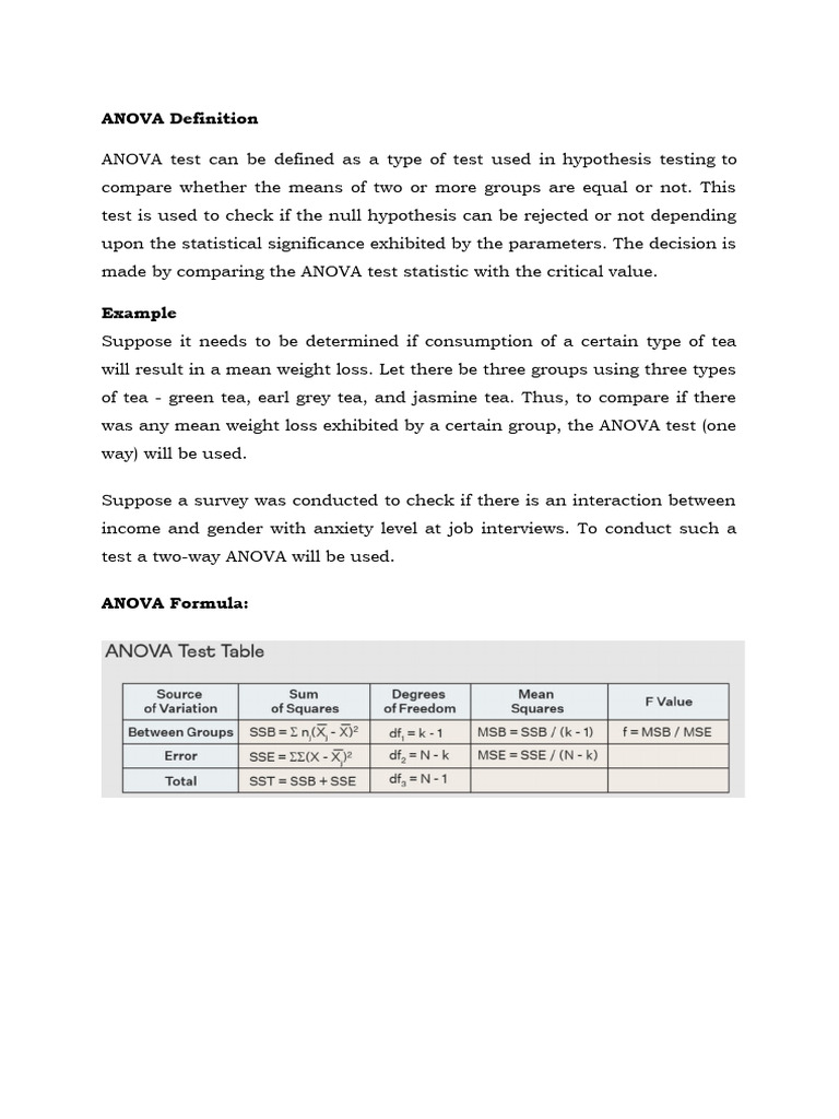 ANOVA (1) | Download Free PDF | Analysis Of Variance | Statistical ...