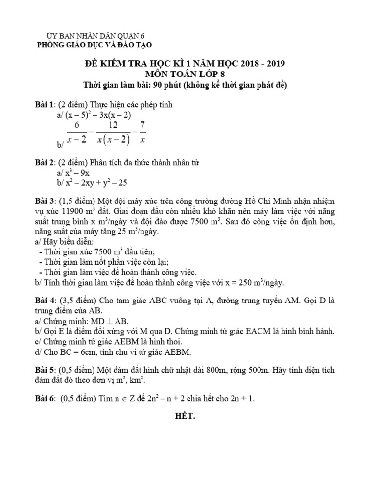 Toan 8 - Quan 6 - Deda | PDF