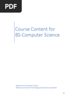 BSCS Course Outline for PU Colleges | PDF | Derivative | Complex Number