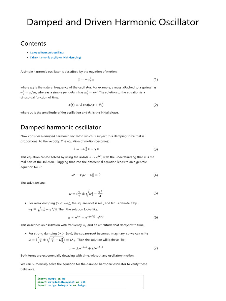 Driven Oscillator | PDF