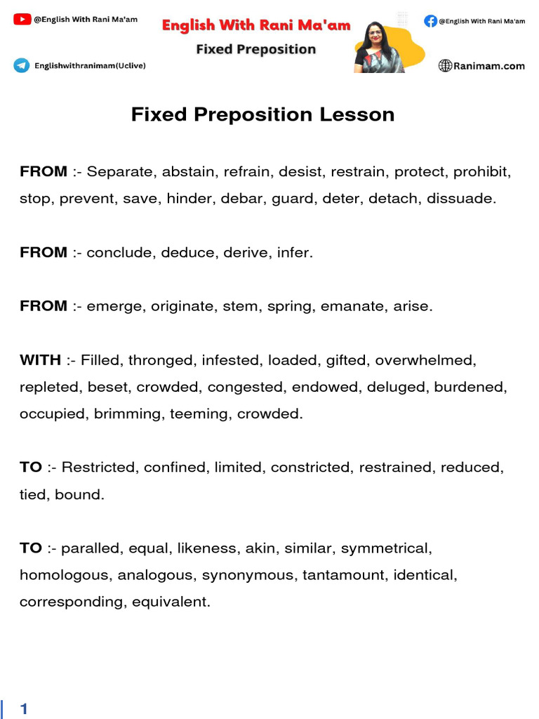 Fixed Preposition Ebook | PDF