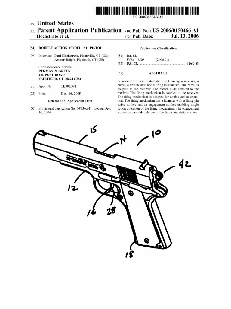 Double Action Model 1911 | PDF | Trigger (Firearms) | Weapon Design