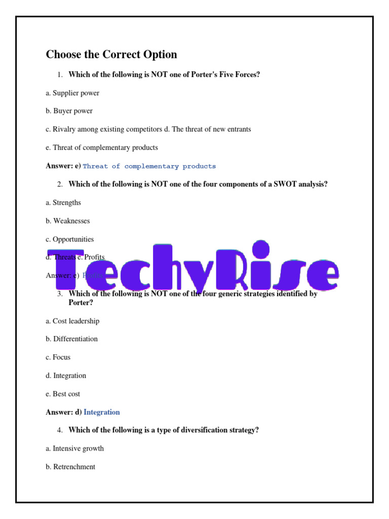 Business Mcqs 4 | PDF | Strategic Management | Swot Analysis