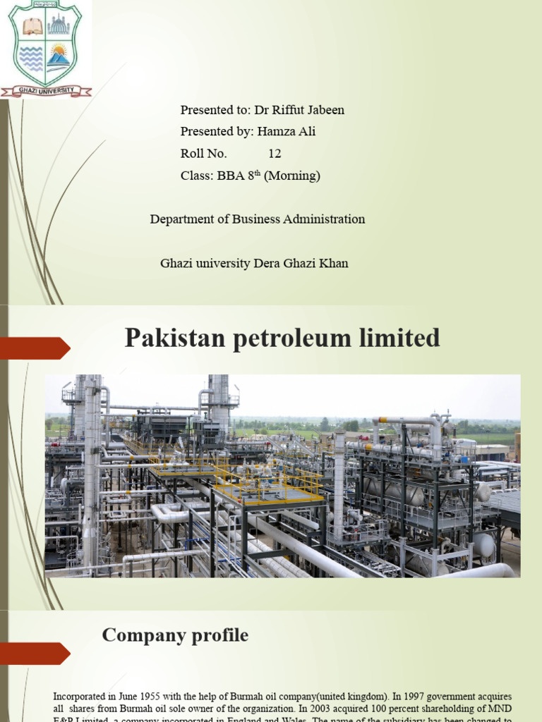 Pakistan Petroleum Limited (HamzaAli) | PDF | Renewable Energy ...