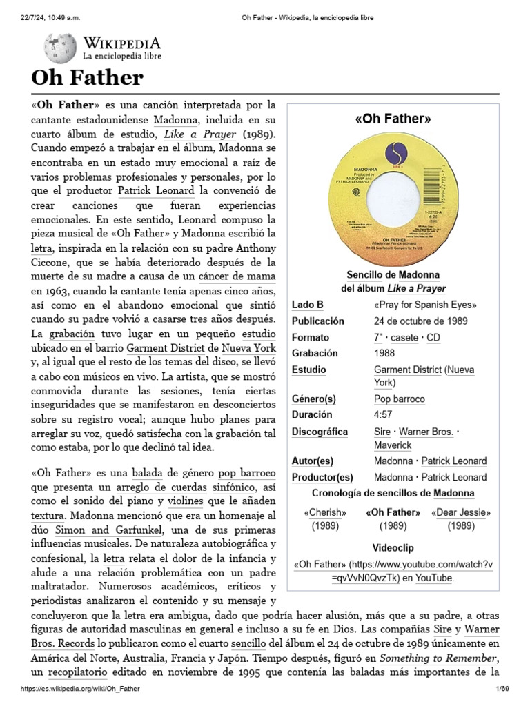 Oh Father | PDF | Arte | Poesía