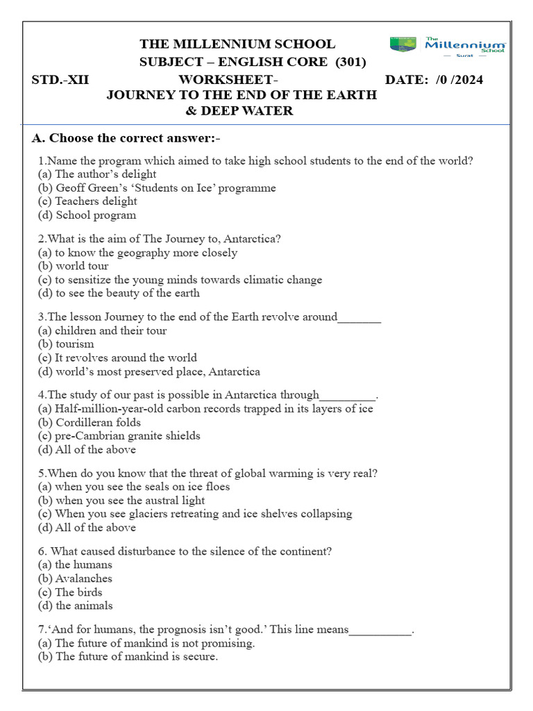 JOURNEY TO THE END OF THE EARTH & DEEP WATER | PDF | Antarctica | Earth