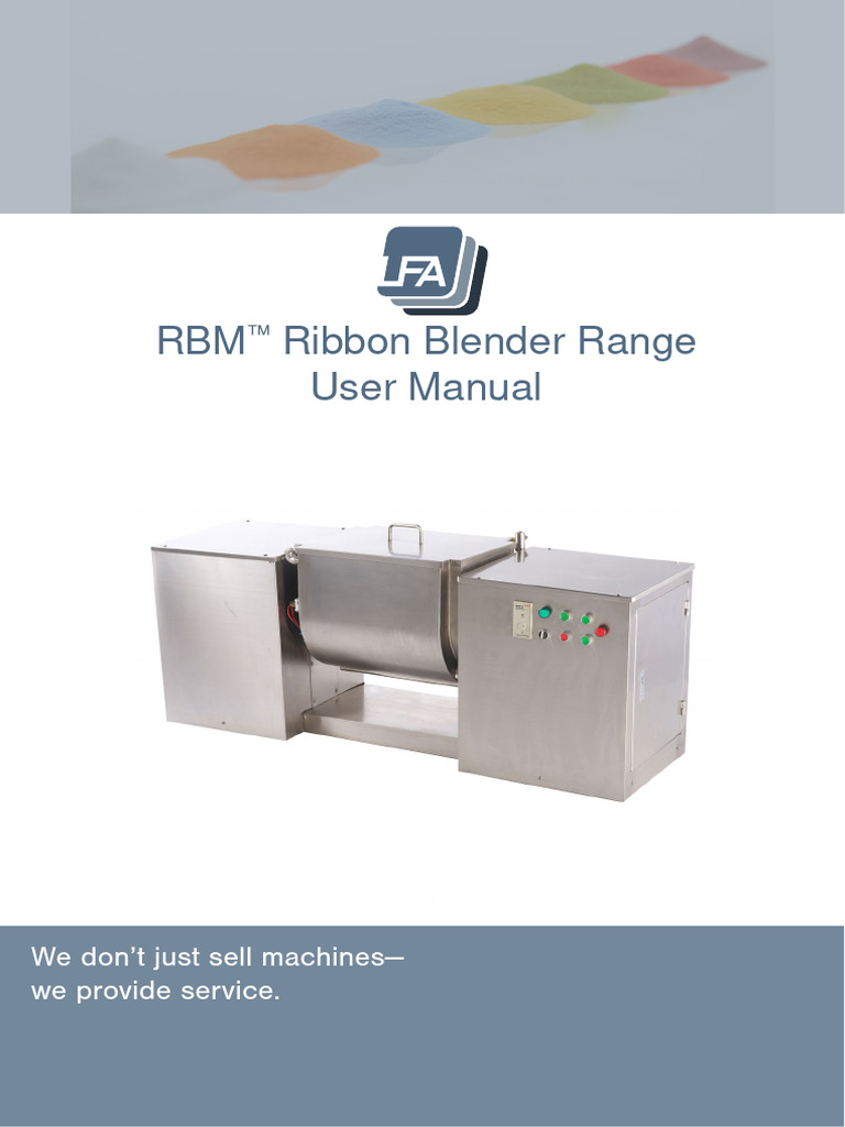 RBM Ribbon Blender Range Manual v1.11 | PDF | Forklift | Bearing (Mechanical)