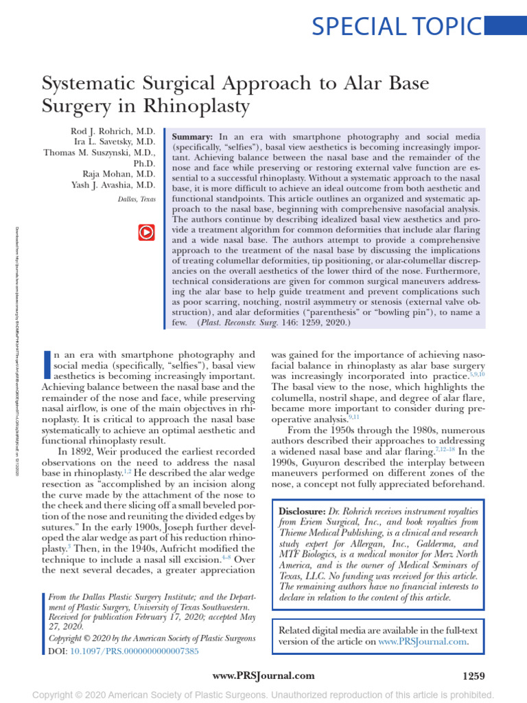 Prs 0000000000007385 | PDF | Human Nose | Surgical Specialties