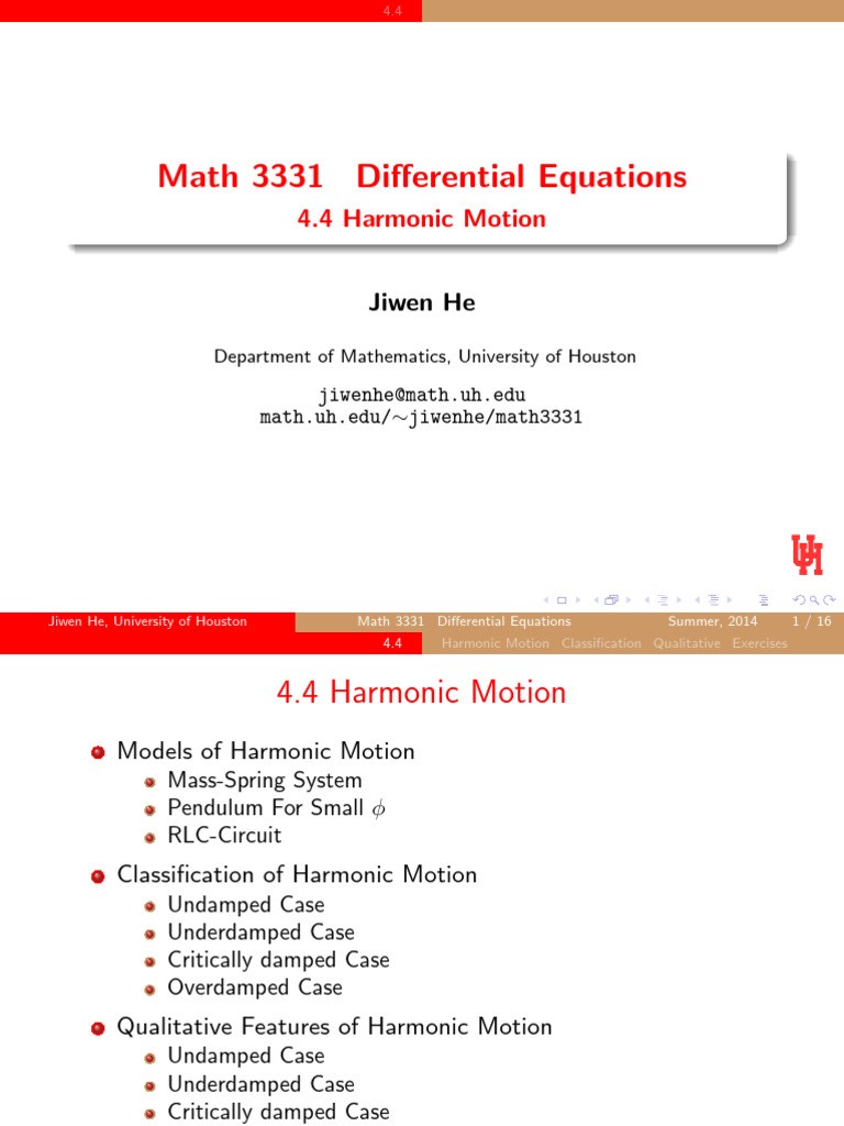 Sec4 4 | PDF | Damping | Applied And Interdisciplinary Physics