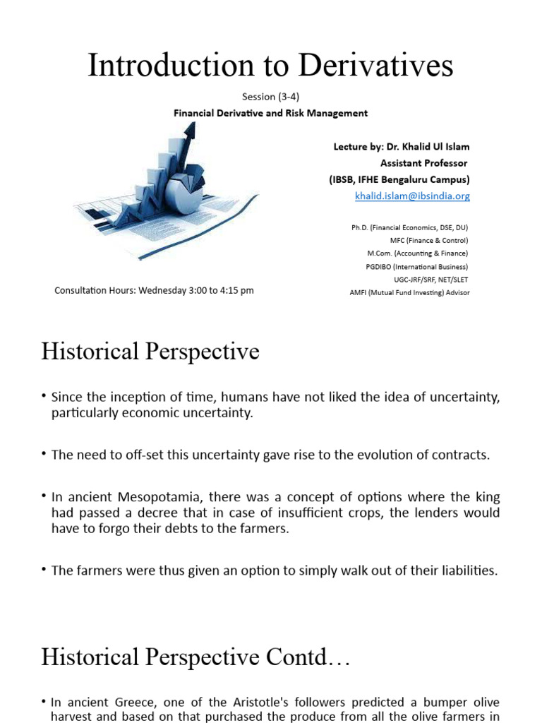 FD&RM Introduction To Derivatives | PDF | Derivative (Finance ...