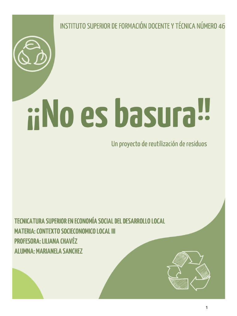 No Es Basura Final | PDF | Residuos | Cuestiones ambientales