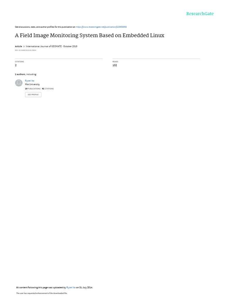 Field Image Monitoring with Embedded Linux | PDF | Embedded System | Computer Network