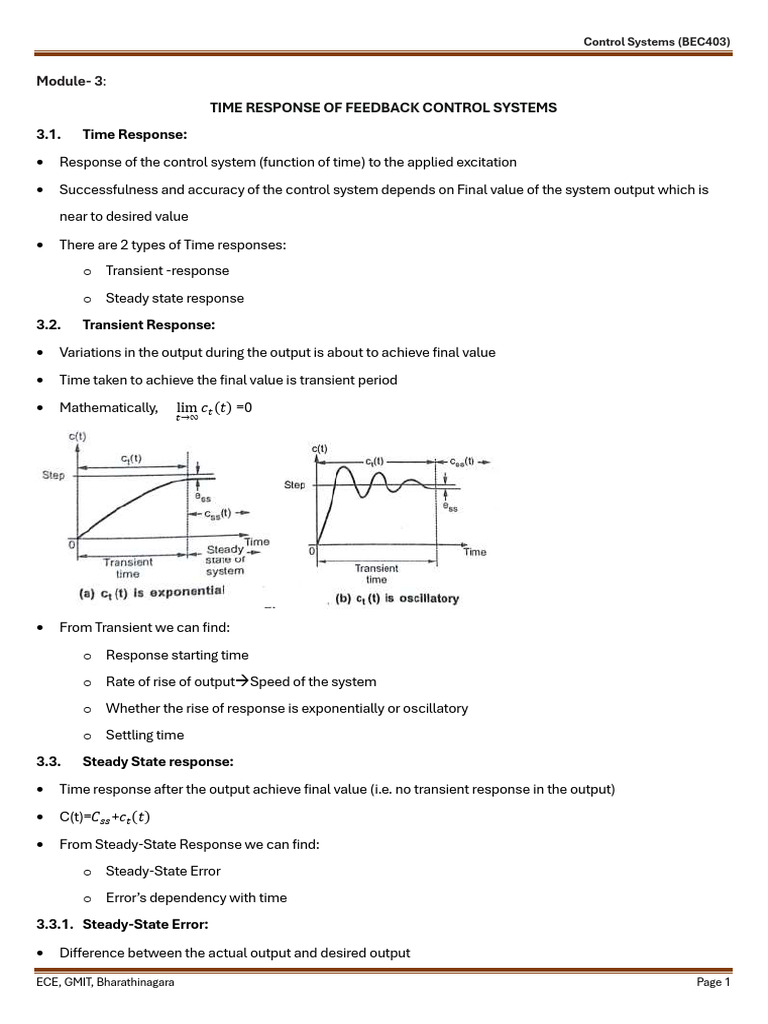 Bec403 M3 | PDF | Steady State | Feedback