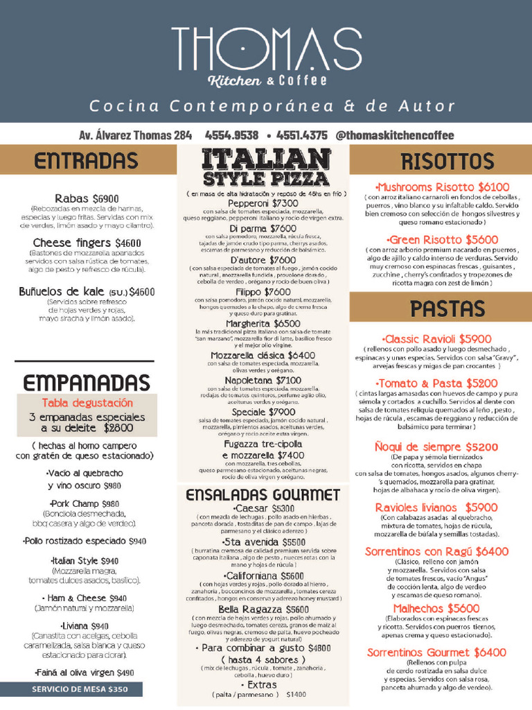 Menu Thomas | PDF