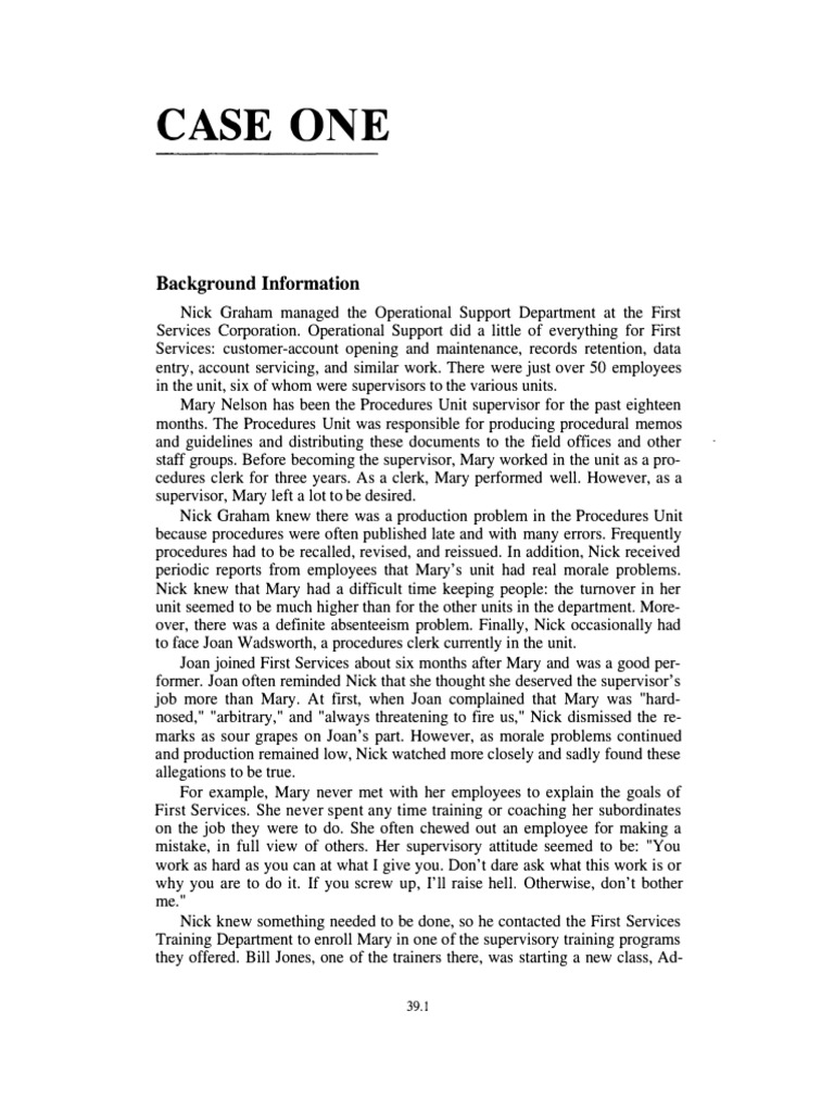 Case Study | PDF | Career & Growth