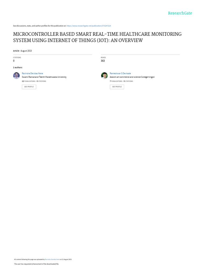 Microcontroller Based Smart Real-Time Healthcare Monitoring System ...