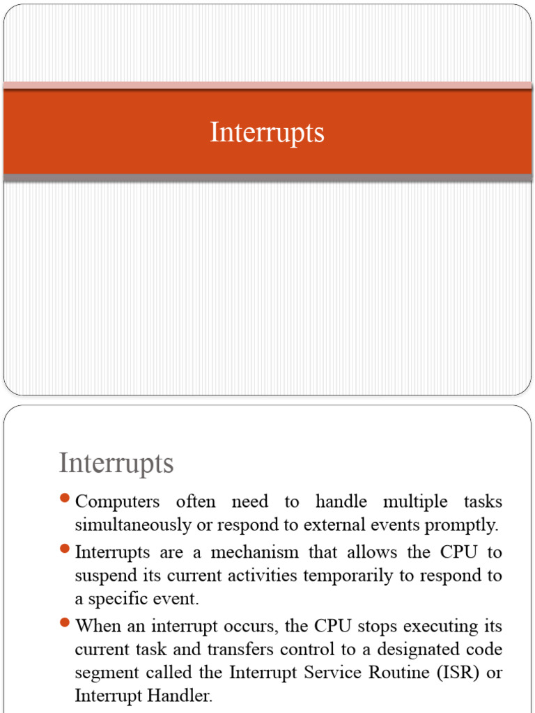 Lect 04 Interrupts | Download Free PDF | Computing | System Software