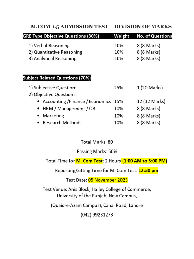 Sample Admission Test For | PDF | Equity (Finance) | Balance Sheet