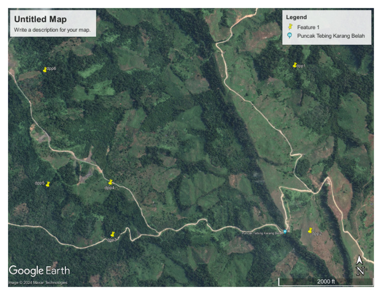 Untitled Map: Write A Description For Your Map. Feature 1 Puncak Tebing Karang Belah | PDF