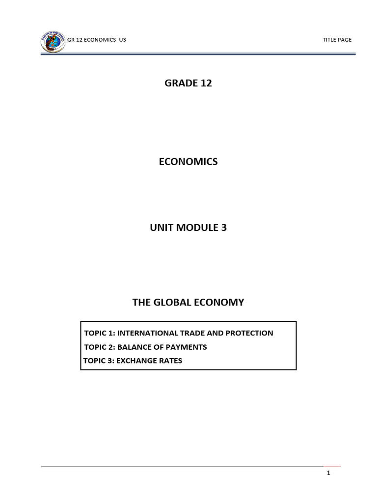 Grade 12 Module3 | PDF | Tariff | Balance Of Payments