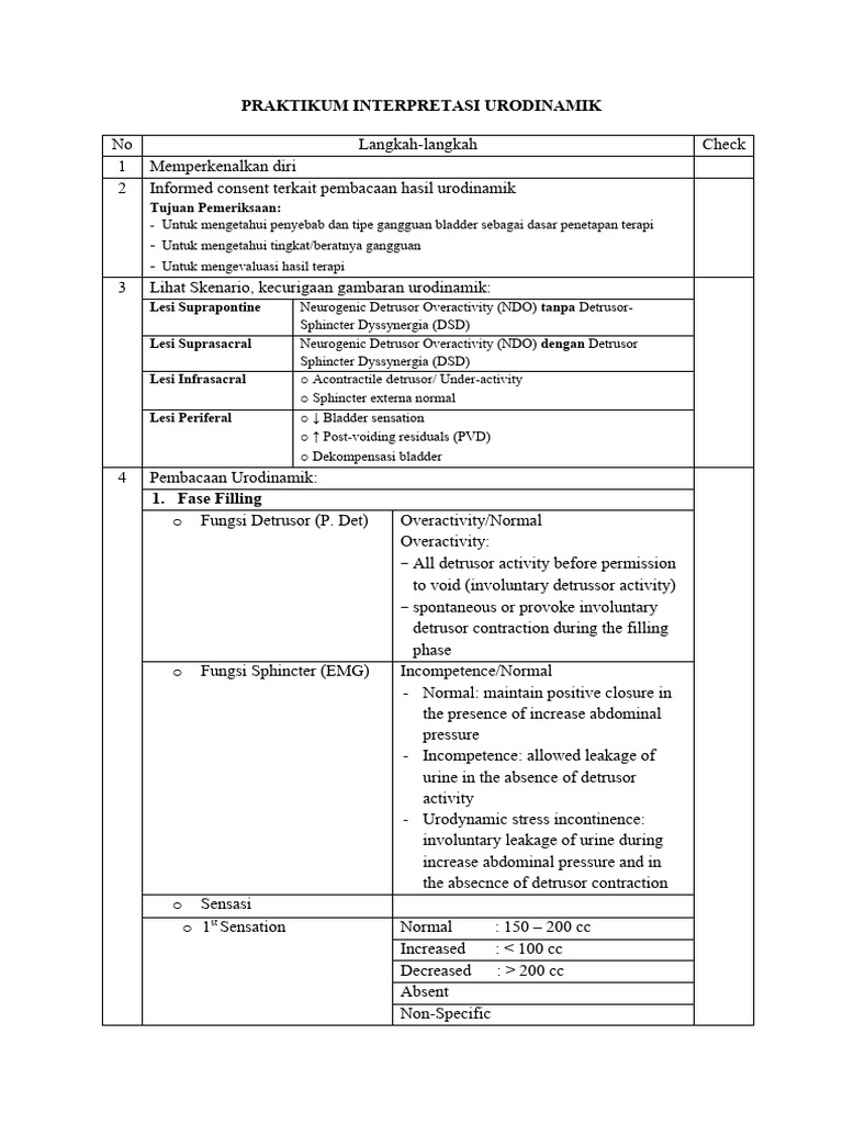 PRAKTIKUM INTERPRETASI URODINAMIK Dan TOR-BSST-1 | PDF