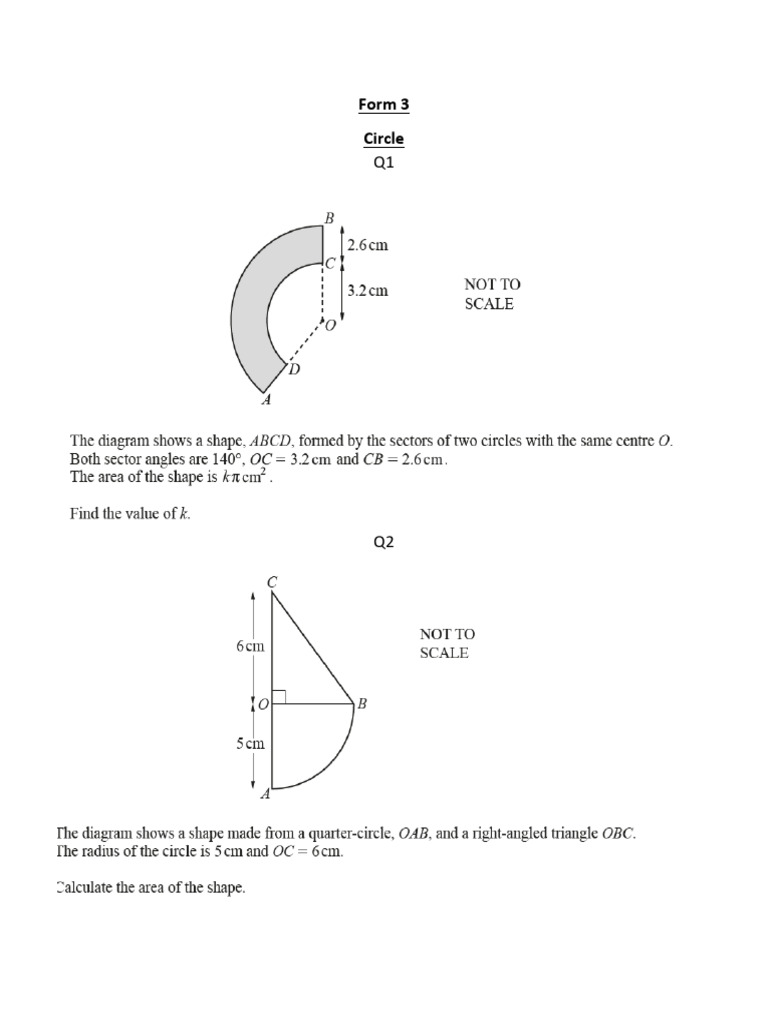 Circle Worksheet Form 3 | PDF