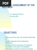 Abdominal Assessment Using IPPA/IAPP | PDF