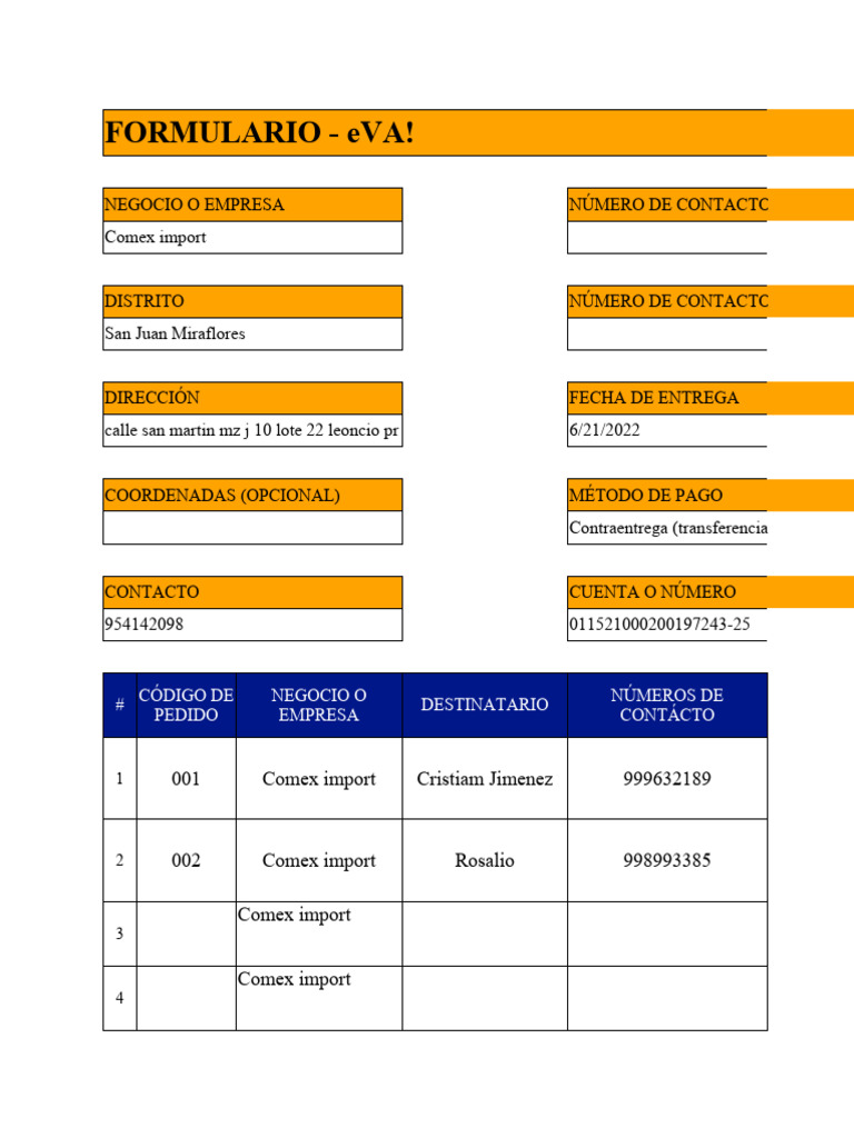 Formulario E - Va! | PDF