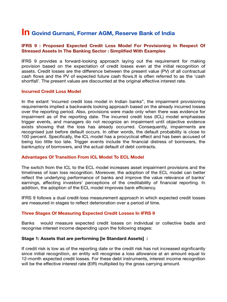 IFRS 9 Proposed ECL Model Simplified With Examples 1714366403 | PDF | Finance & Money Management ...