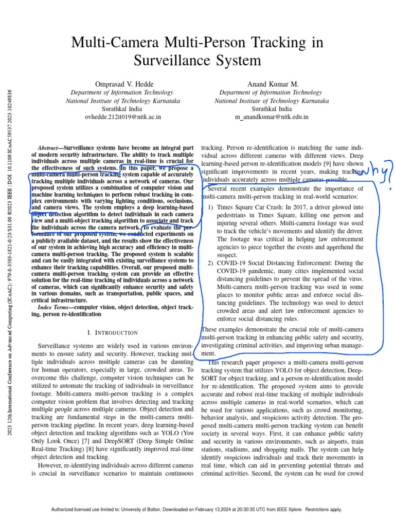 4-Multi-Camera Multi-Person Tracking in Surveillance System | PDF ...