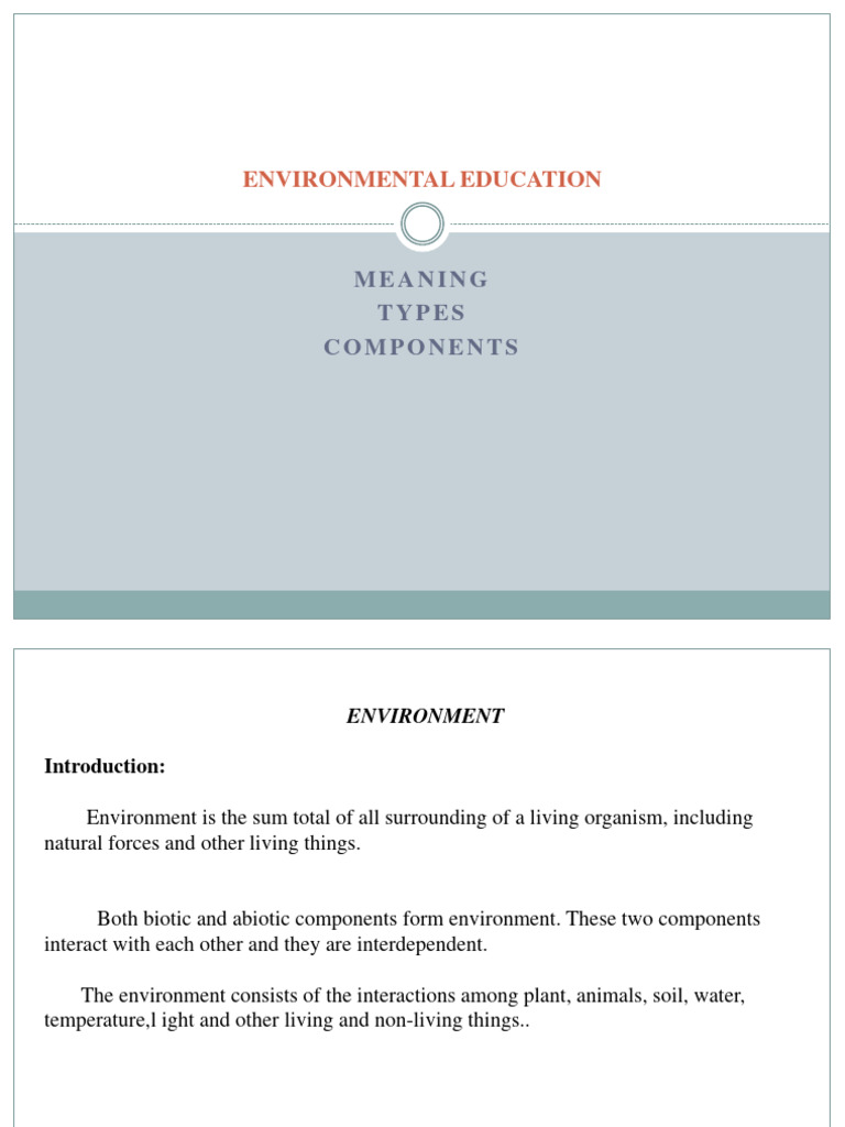 Environmental Education | PDF | Natural Environment | Atmosphere