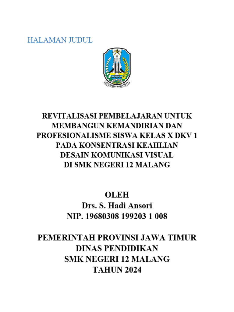 Revitalisasi Pembelajaran DKV SMK 12 Malang | PDF | Karier ...