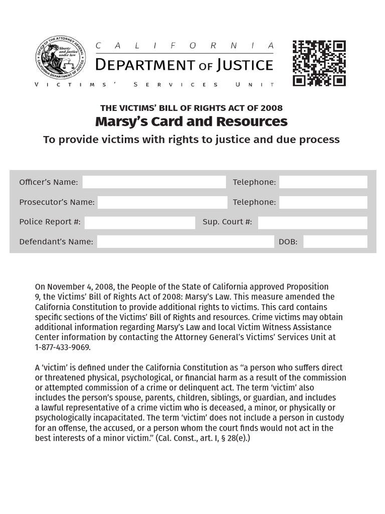 Marsy's Law: California Victims' Rights | PDF | Prosecutor | Discovery ...