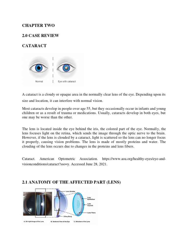 Chapter 2 (Omotayo Rofiat) | PDF | Cataract | Facial Features