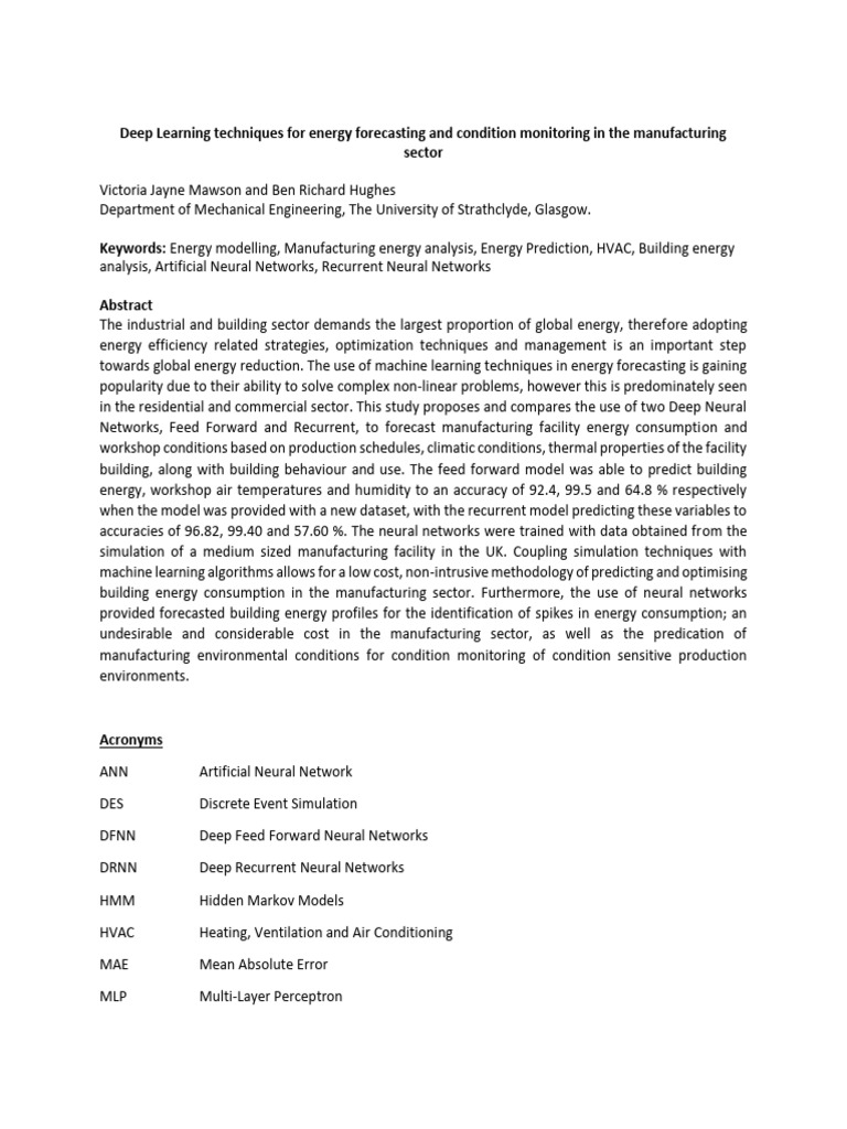 Mawson Hughes EB 2020 Deep Learning Techniques For Energy Forecasting ...
