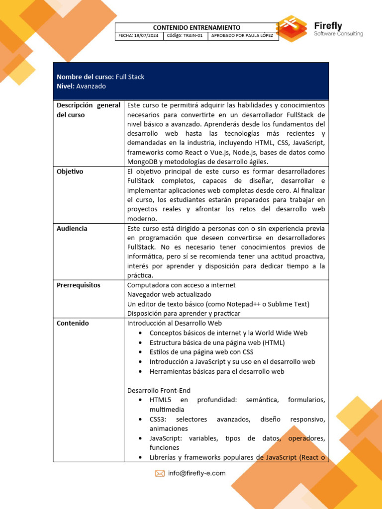 Temario Cursos Full Stack | PDF | Red mundial | Internet y web