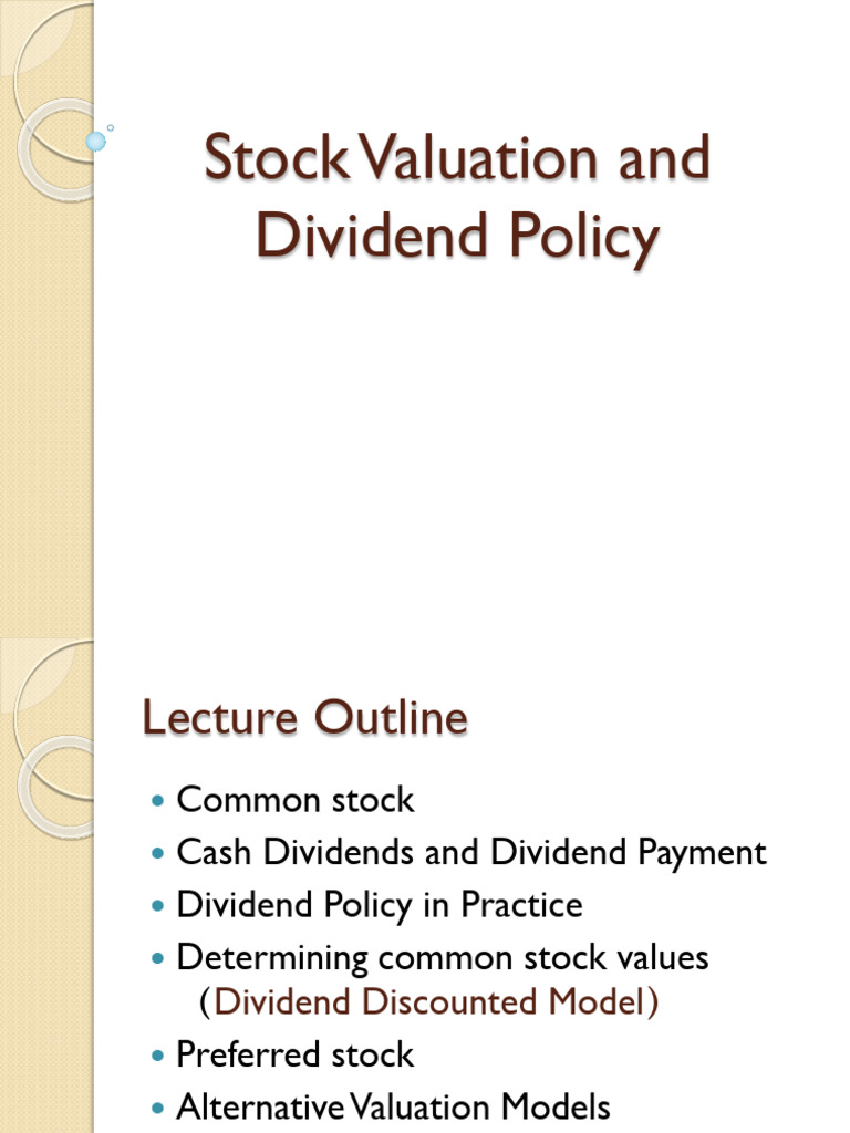9part3 StockValuation | PDF | Valuation (Finance) | Dividend