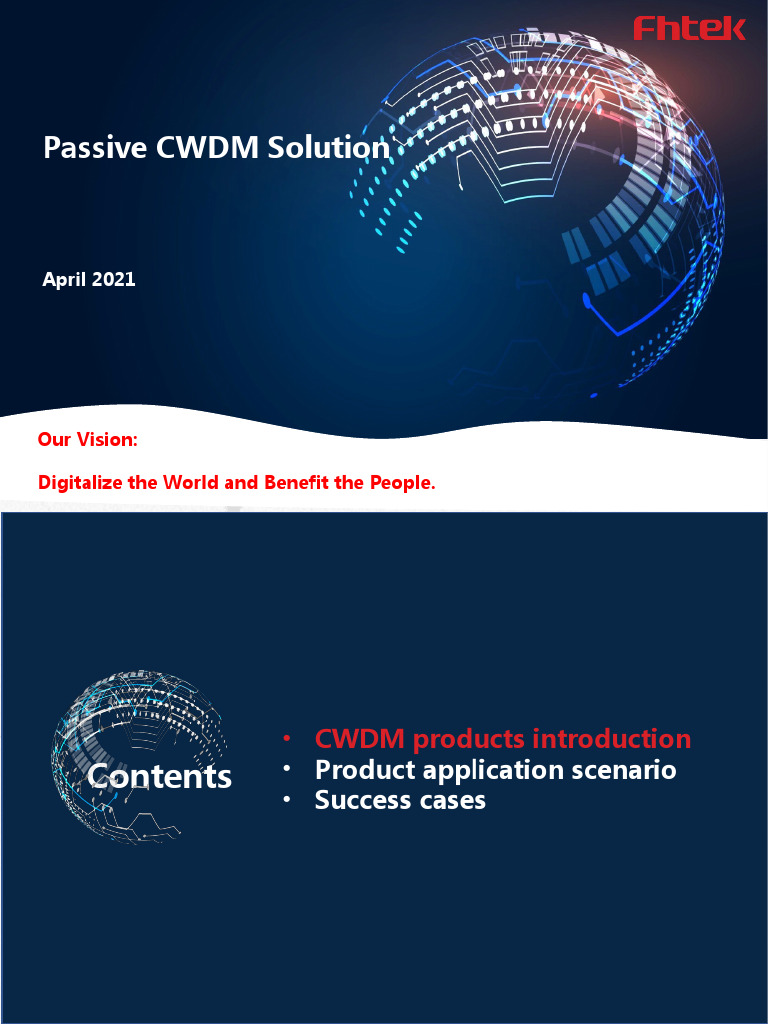Fhtek Passive CWDM Solution V1.5 | PDF | Wavelength Division ...