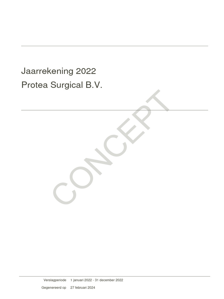 Protea Surgical BV Financieel Verslag 2022 2 | PDF