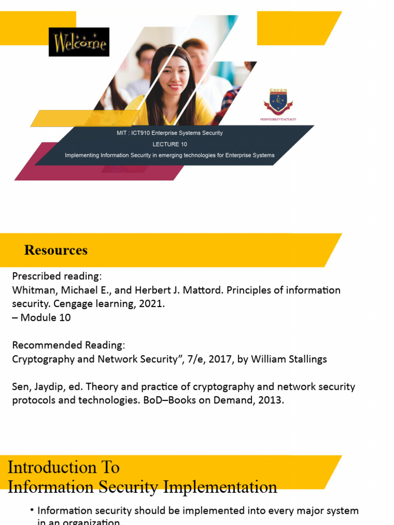 W10 Ict910 Enterprise Systems Security Pdf Encryption Cryptography