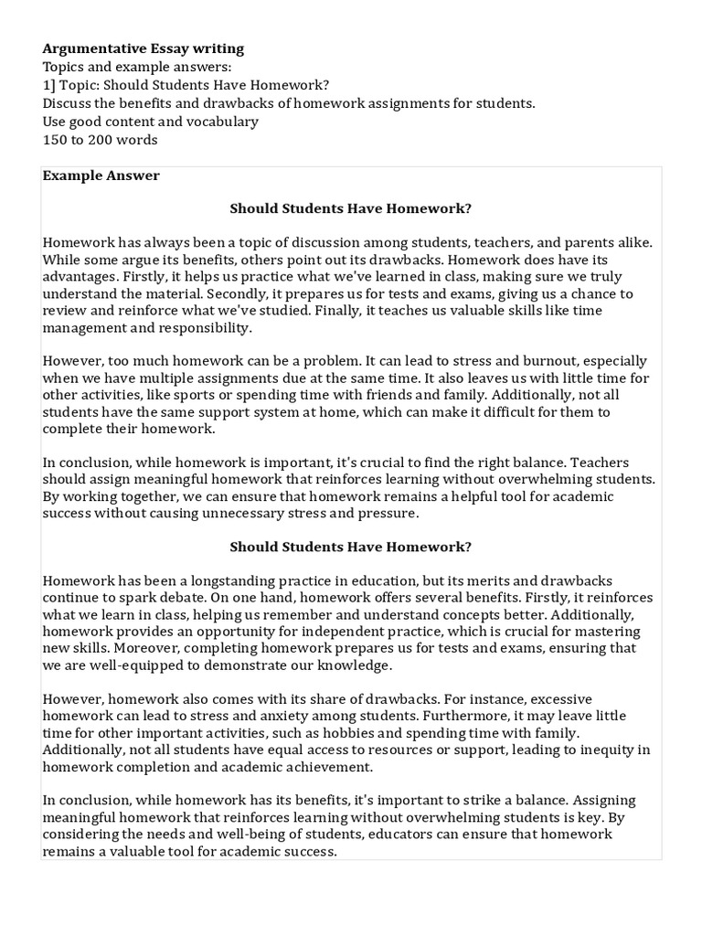 Argumentative Essay Example 1 N 2.1713966161 | PDF | Homework | Recycling