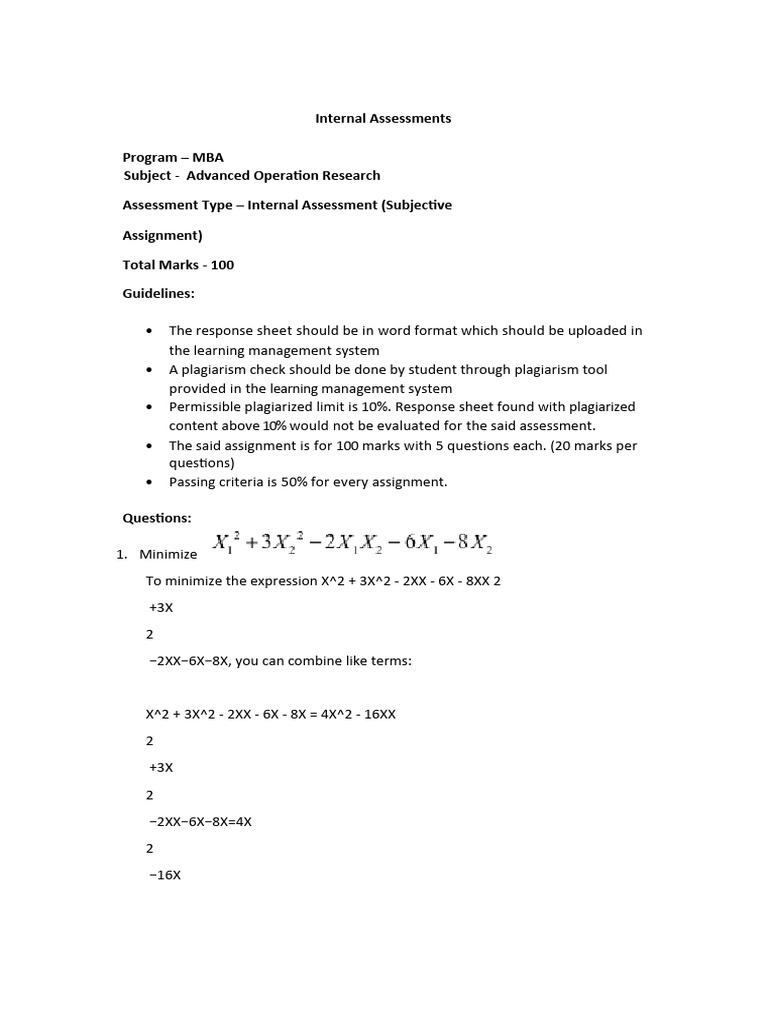 Advanced Operation Research | PDF | Mathematical Optimization ...