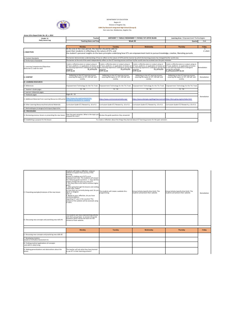 Cs Ict11 12 Ictpt Iis 23 Group 6 | PDF | Educational Technology | Learning