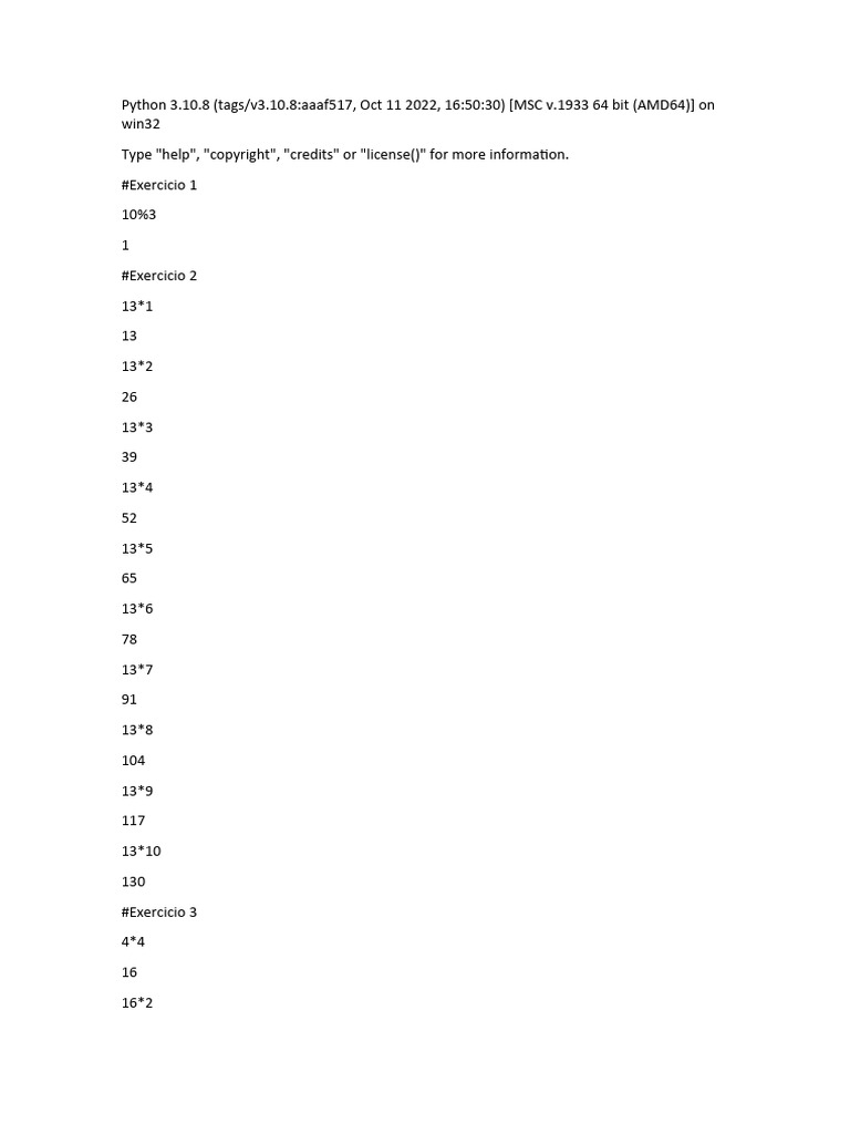 Python Math Exercises | PDF