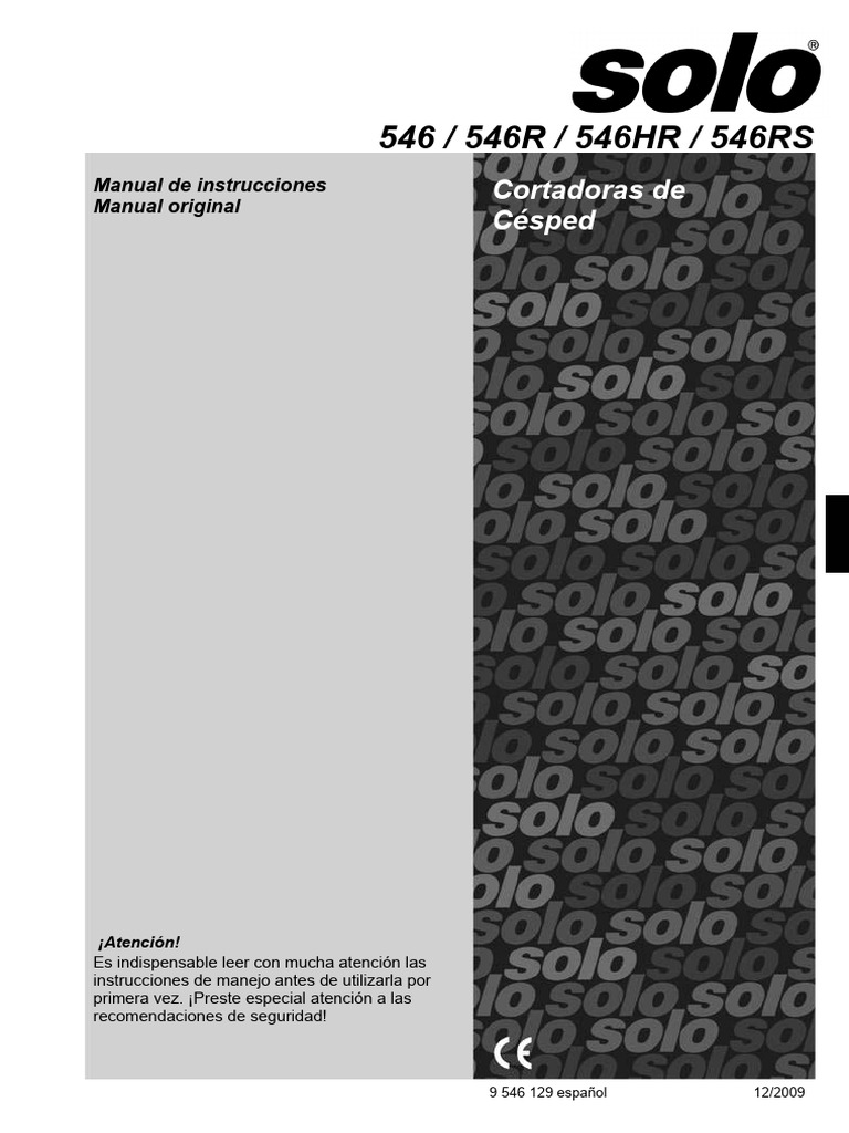 Manual Cortacésped SOLO 546/546R/546RS | PDF | Cortacésped | Engranaje