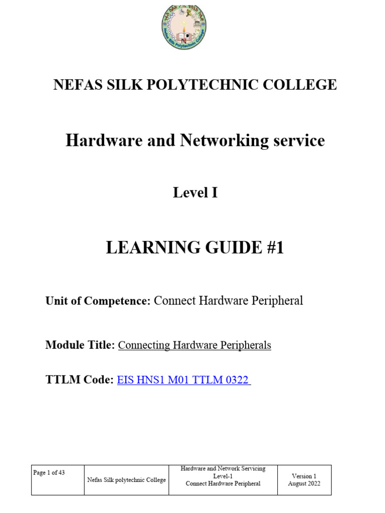 Connecting Hardware Peripherals Guide | PDF | Computer Data Storage ...