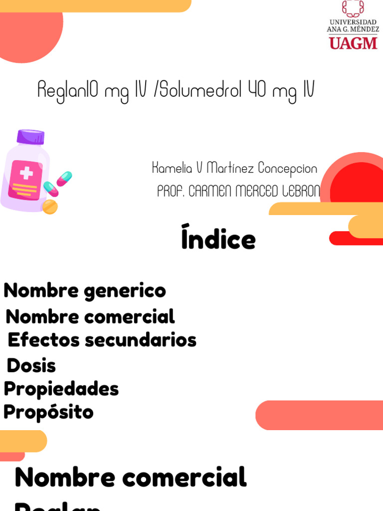 Med Reglan y Solumedrol | PDF | Depresión (estado de ánimo) | Estómago