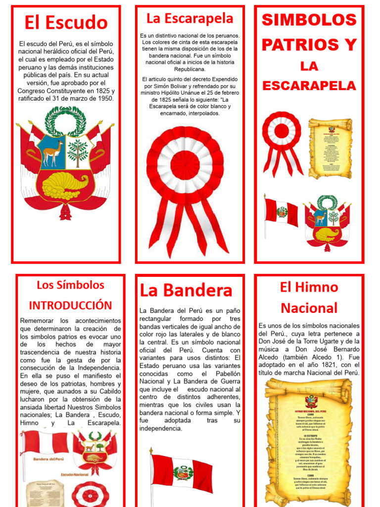 Simbolos Patrios Triptico | PDF | Comunidad andina | Perú