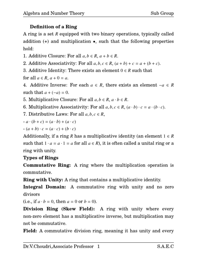 Ring 15-07-2024 | PDF | Ring (Mathematics) | Field (Mathematics)