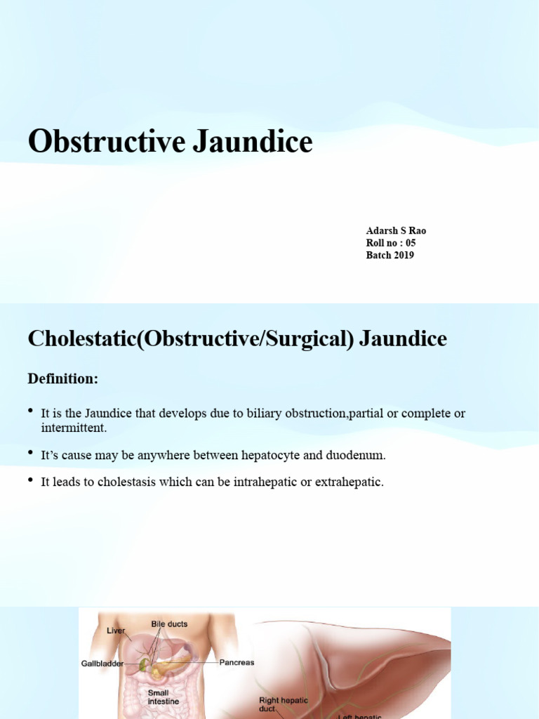 Obstructive Jaundice | PDF | Bile | Cirrhosis